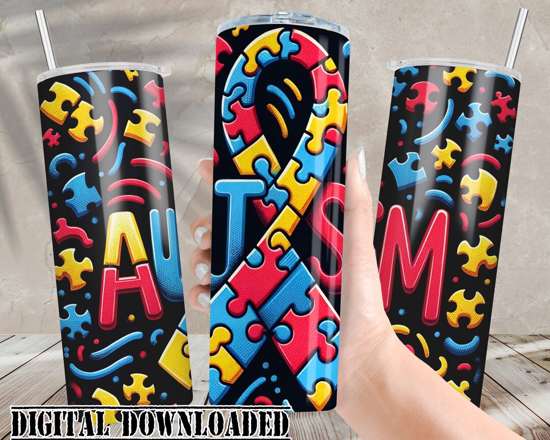 Autism Awareness Tumbler Wrap,autism Png,autism Tumbler Wrap,autism ...