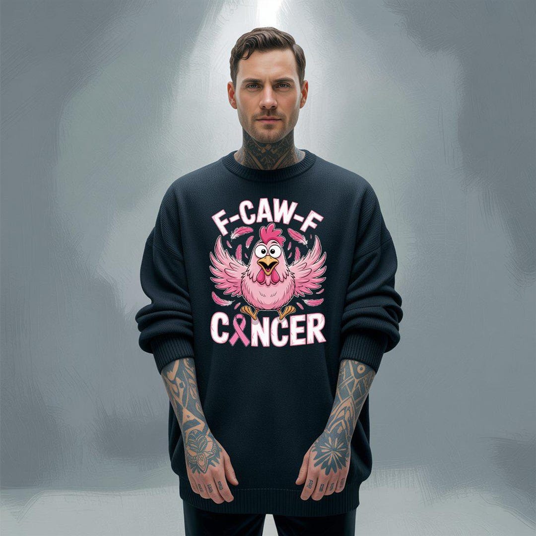 F Caw F Cancer PNG Breast Cancer Awareness Chicken Sublimation File ...