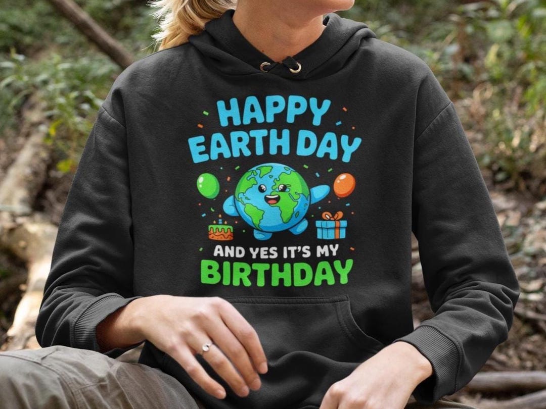 Happy Earth Day Birthday PNG Cute Earth Planet Cake Balloons Confetti ...