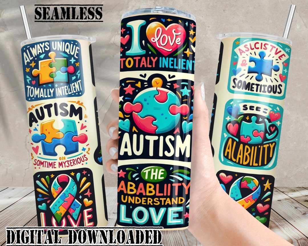 Autism Awareness Tumbler Wrap,autism Png,autism Tumbler Wrap,autism ...
