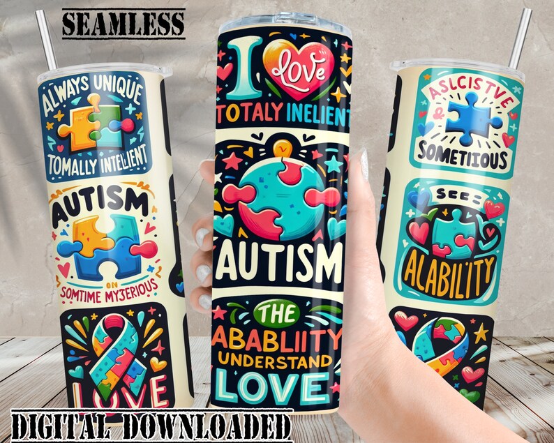 Autism Awareness Tumbler Wrap,autism Png,autism Tumbler Wrap,autism ...