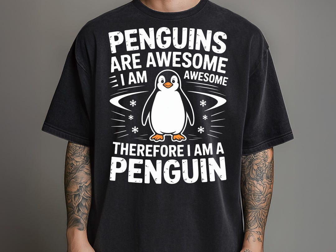 Penguins Are Awesome PNG Funny Cute Penguin Quote Sublimation Design ...