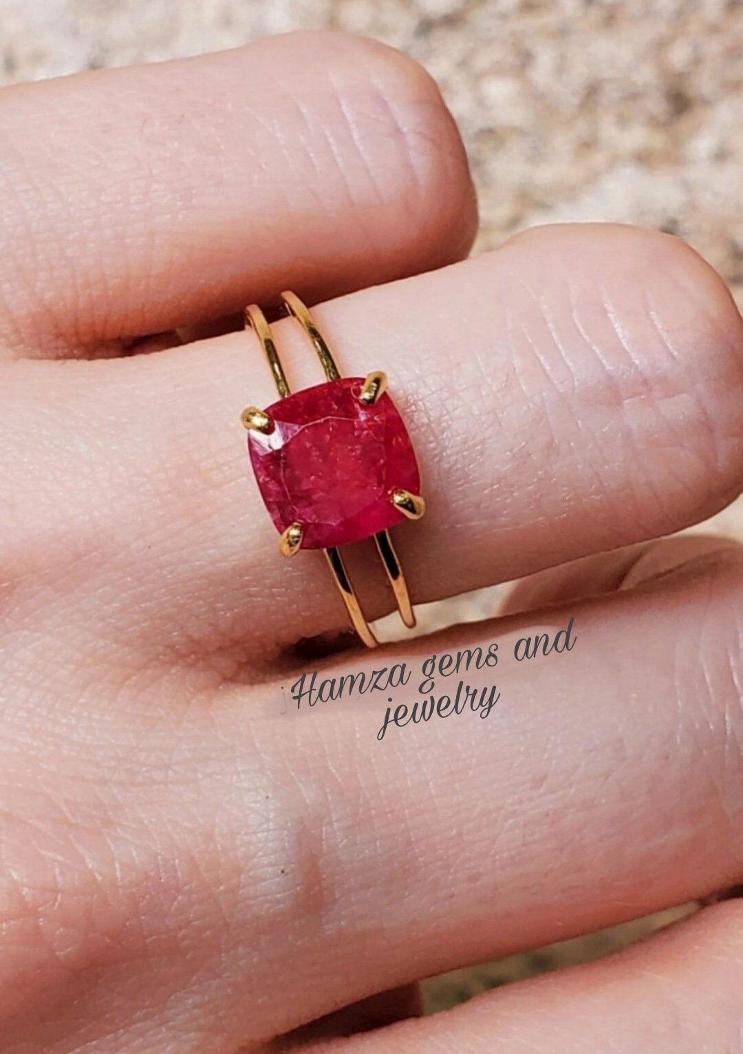 Ruby Ring Raw Ruby Ring Genuine Ruby Gemstone Ring Genuine - Etsy