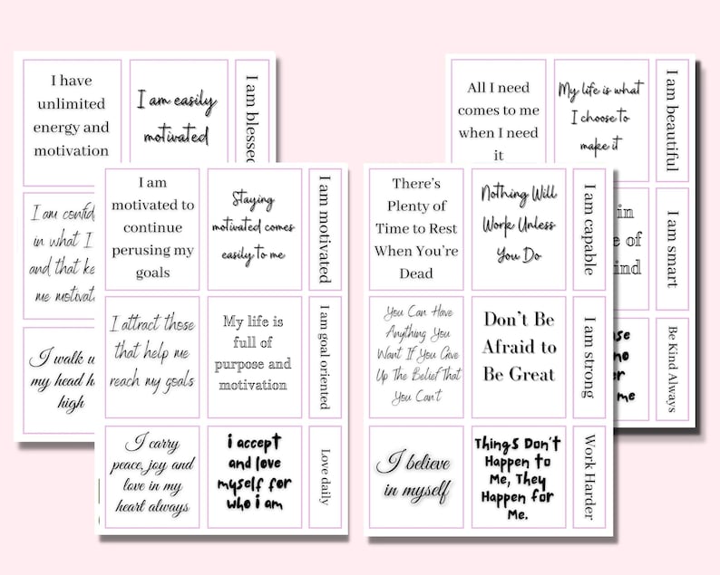 DIGITAL STICKERS Positive Affirmations Journal and Planner - Etsy