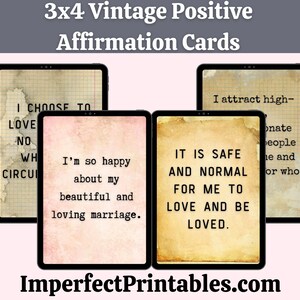 Vintage Retro 3x4 Positive Reminders Positive Affirmation Cards ...