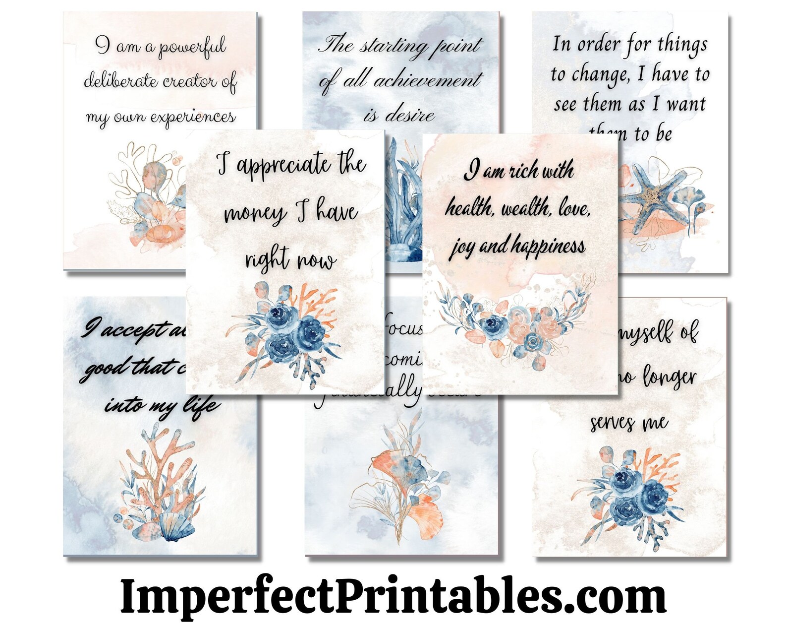 Ocean Theme 3x4 Positive Reminders Positive Affirmation Cards ...