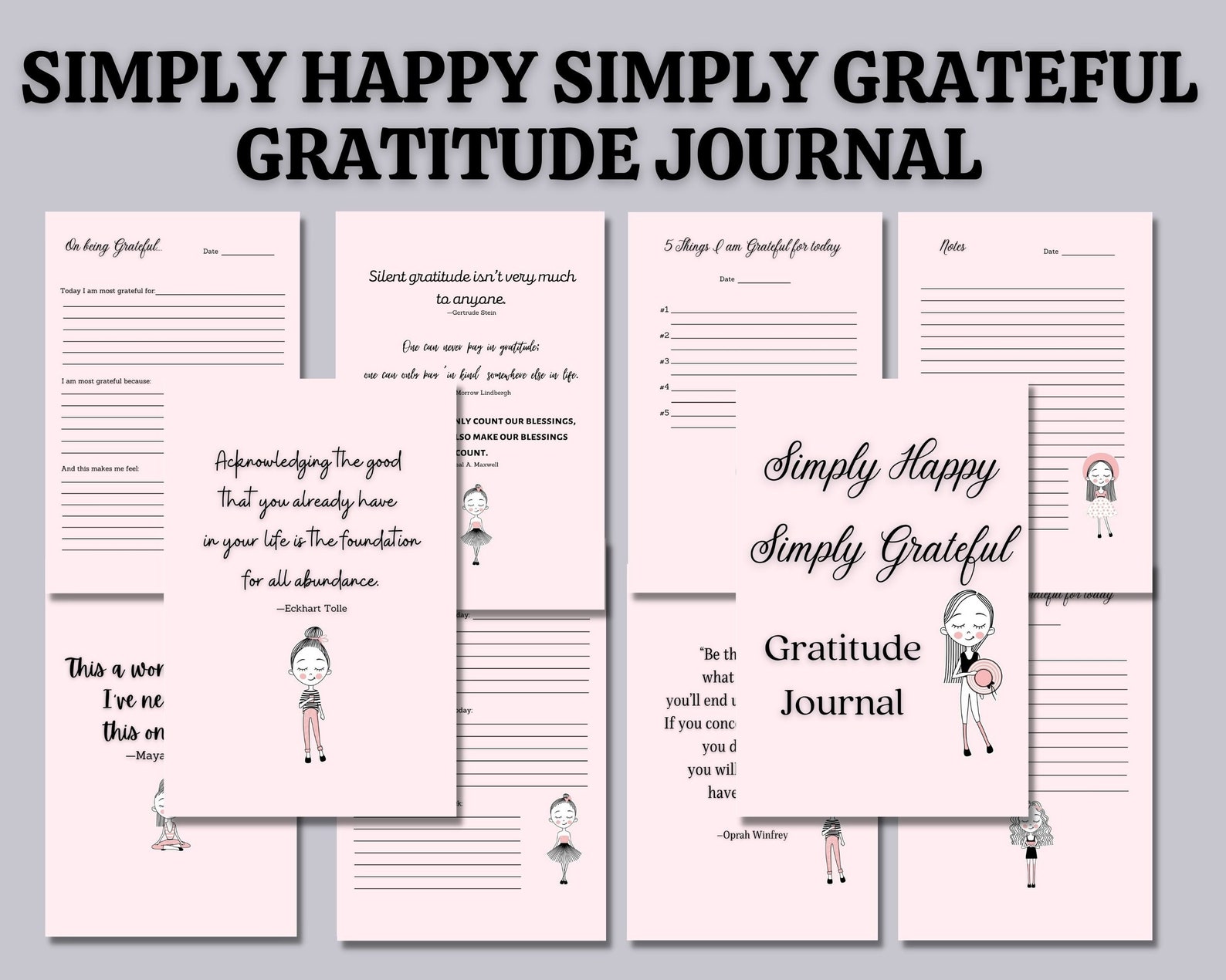 Simply Happy Simply Grateful Printable Journal Gratitude Journal Count ...