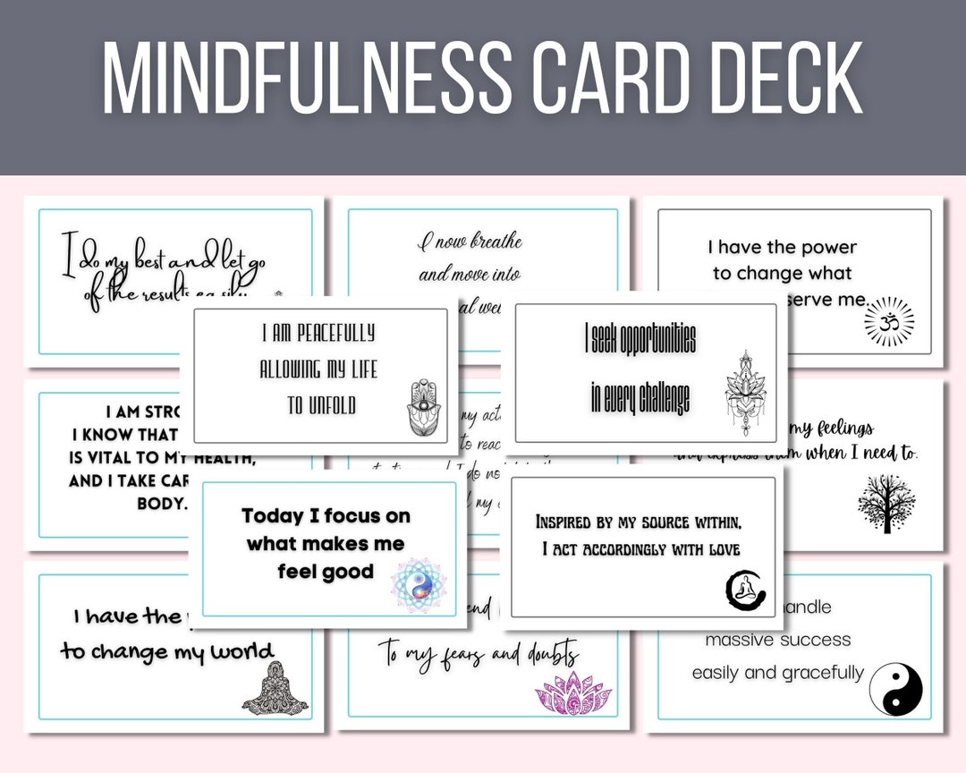Mindfulness Printable Card Deck - Inspirational Card Deck - Positive ...