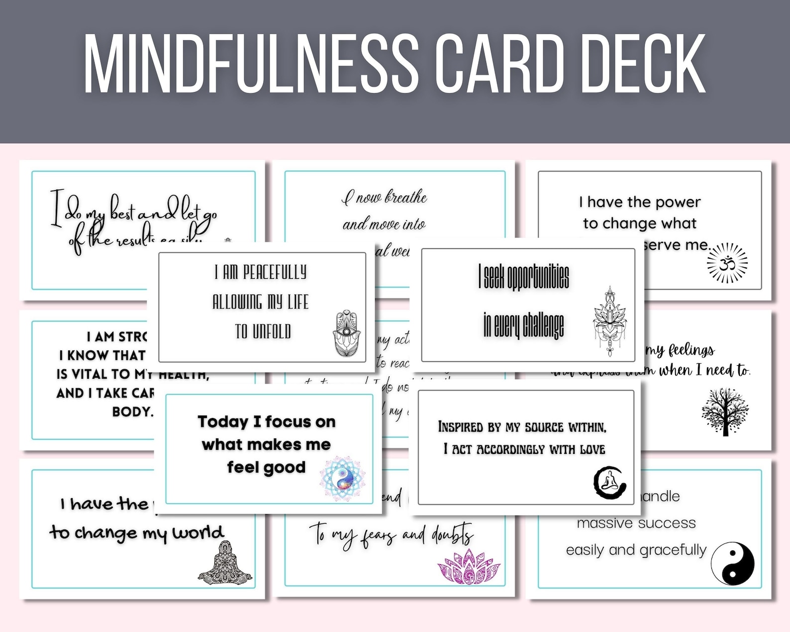 Mindfulness Printable Card Deck - Inspirational Card Deck - Positive ...