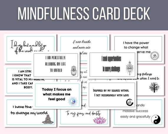 Mindfulness Printable Card Deck Inspirational Card Deck | Etsy