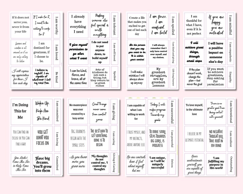 DIGITAL STICKERS Positive Affirmations Journal and Planner - Etsy
