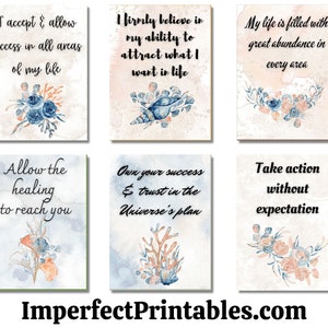 Ocean Theme 3x4 Positive Reminders Positive Affirmation Cards ...