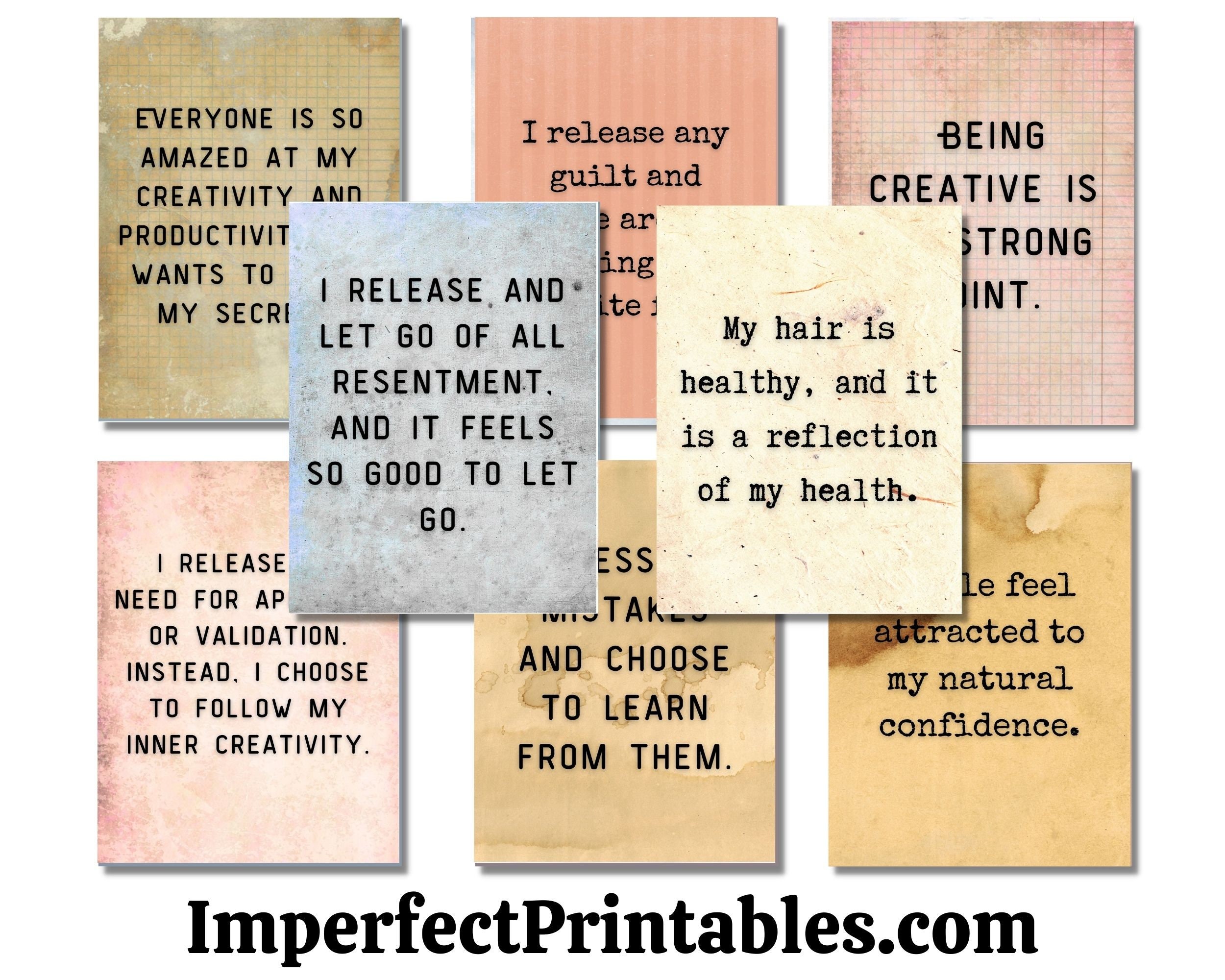 Vintage Retro 3x4 Positive Reminders Positive Affirmation Cards ...