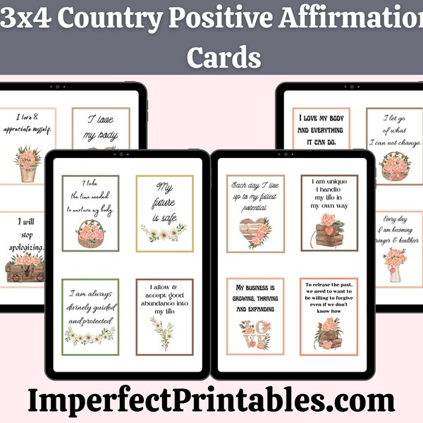 Vintage Retro 3x4 Positive Reminders Positive Affirmation Cards ...