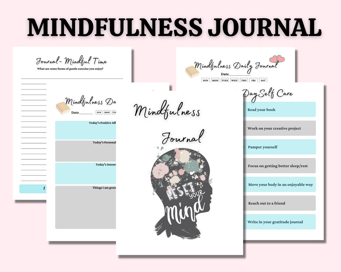 Mindfulness Journal - Printable Journal - Self Care Ideas - Self Care ...