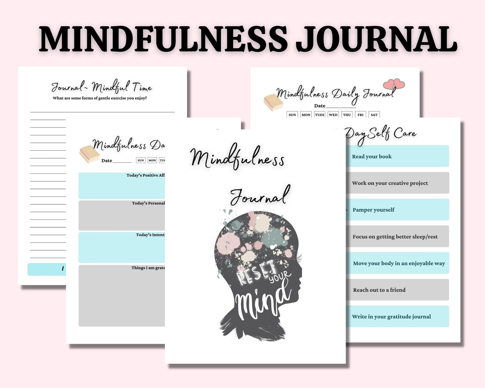 Mindfulness Journal - Printable Journal - Self Care Ideas - Self Care ...