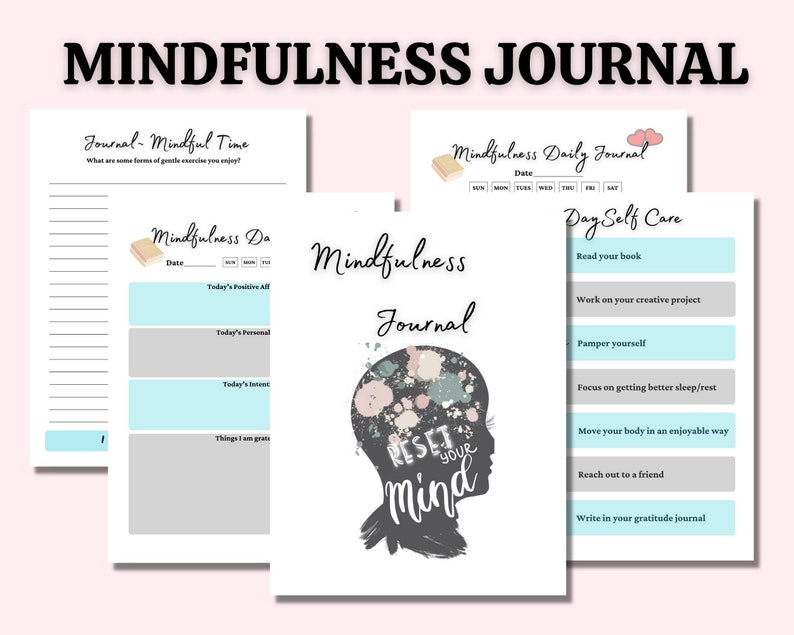 Mindfulness Journal - Printable Journal - Self Care Ideas - Self Care ...