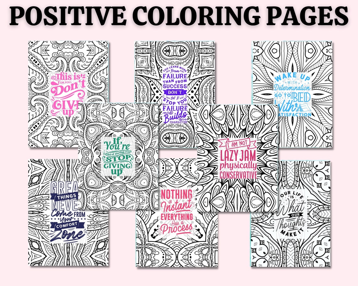 Coloring 3x4 Positive Reminders Positive Affirmation Cards - Positive ...