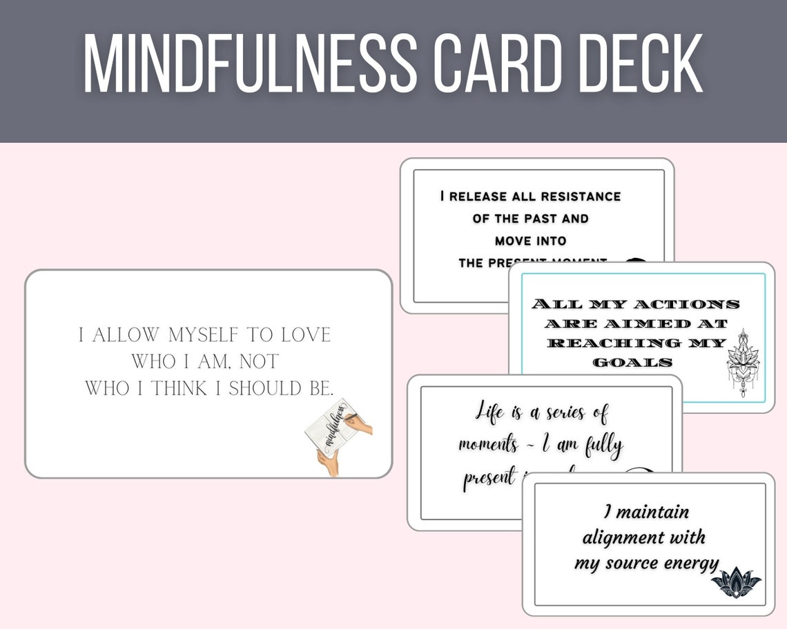 Mindfulness Printable Card Deck - Inspirational Card Deck - Positive ...