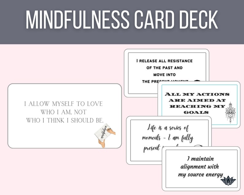 Mindfulness Printable Card Deck - Inspirational Card Deck - Positive ...