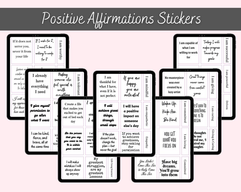 DIGITAL STICKERS Positive Affirmations Journal and Planner - Etsy