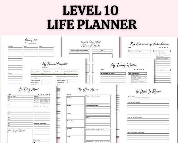 My Level 10 Life Planner Printable Printable Planner | Etsy