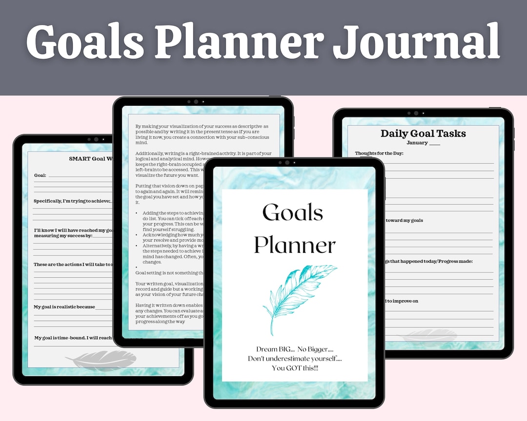 Goals Planner Journal Printable - Printable Journal - Journal Prompts ...