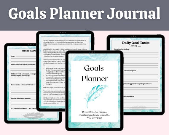 Goals Planner Journal Printable Printable Journal Journal | Etsy