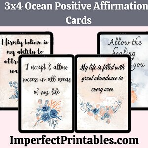 Ocean Theme 3x4 Positive Reminders Positive Affirmation Cards ...
