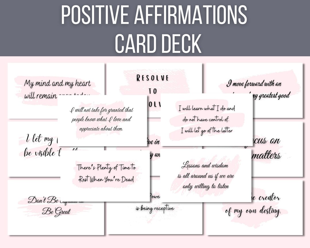 Positive Affirmations Card Deck - Inspirational Quotes - Mantras ...