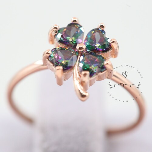 Four Leaf Clover Silver Ring - Etsy