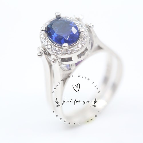 Reversible Ring Emerald Cut Sapphire and Amethyst 2 Band - Etsy