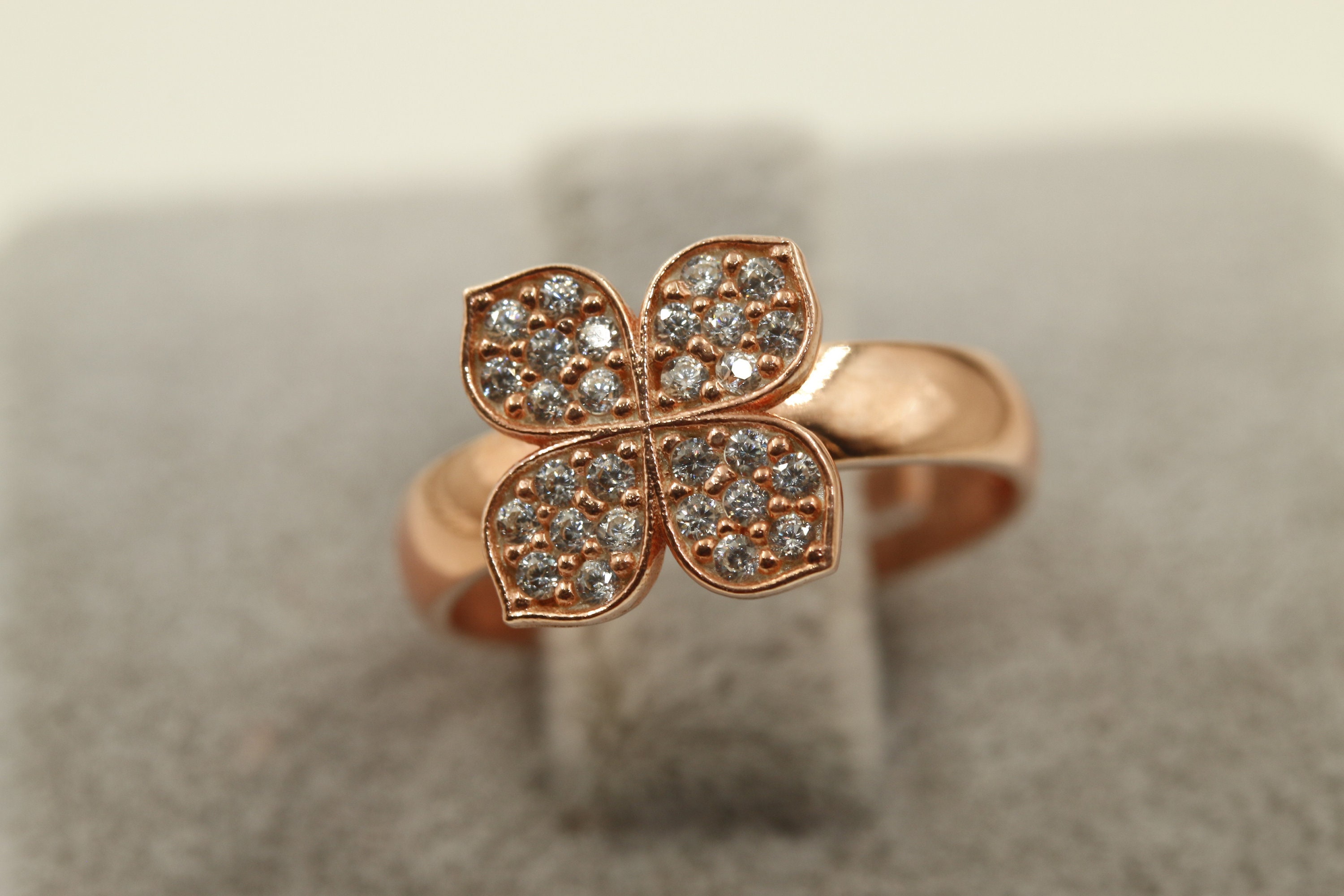 Four Leaf Clover Silver Ring - Etsy UK