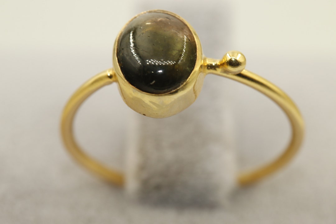 Schwarzer Turmalin Ring Gold