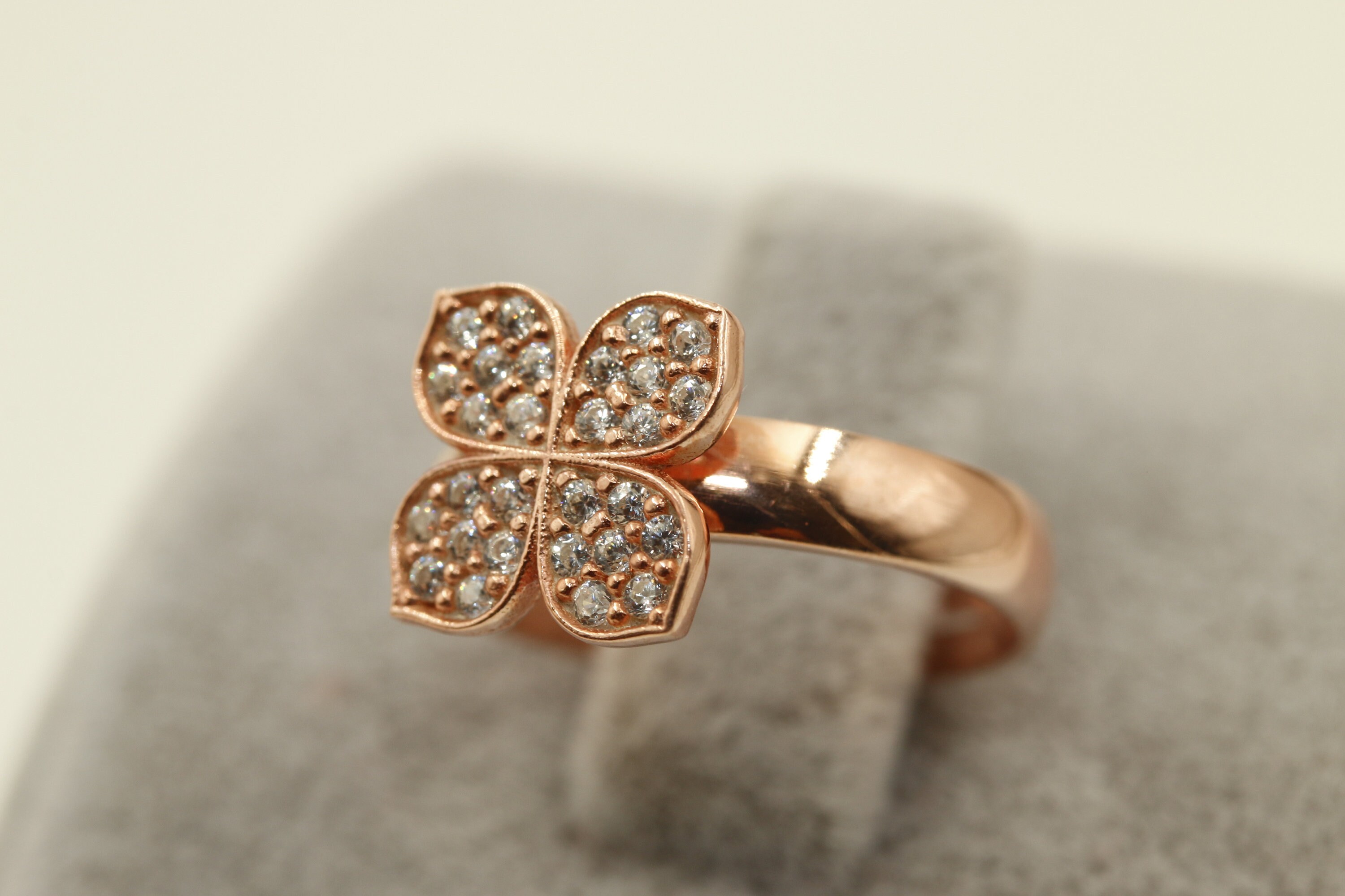 Four Leaf Clover Silver Ring - Etsy UK