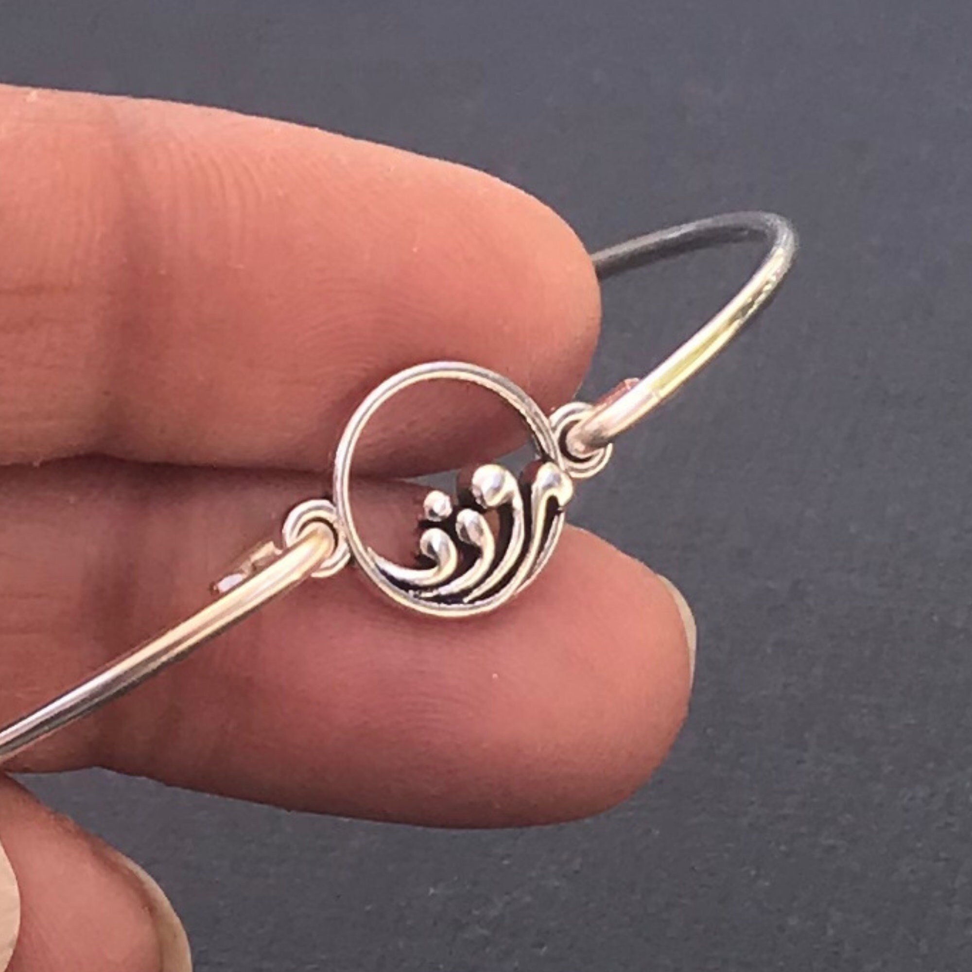 Sea Wave Bracelet Bangle, Ocean Wave Jewelry, Ocean Gift, Beach Wave ...