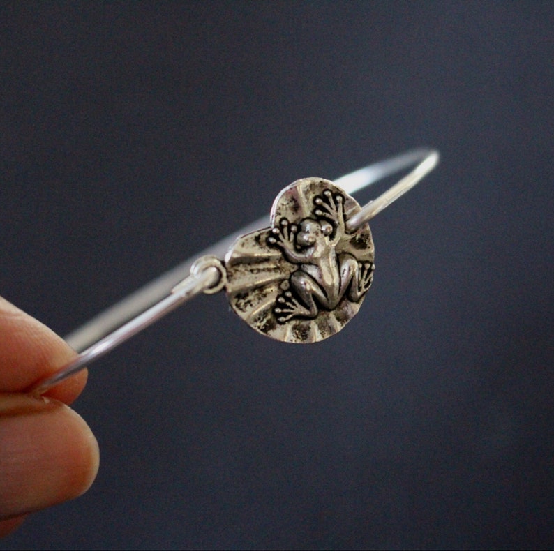 Frog on a Lily Pad Bracelet, Frog Jewelry, Gift Tree Frog Jewelry ...