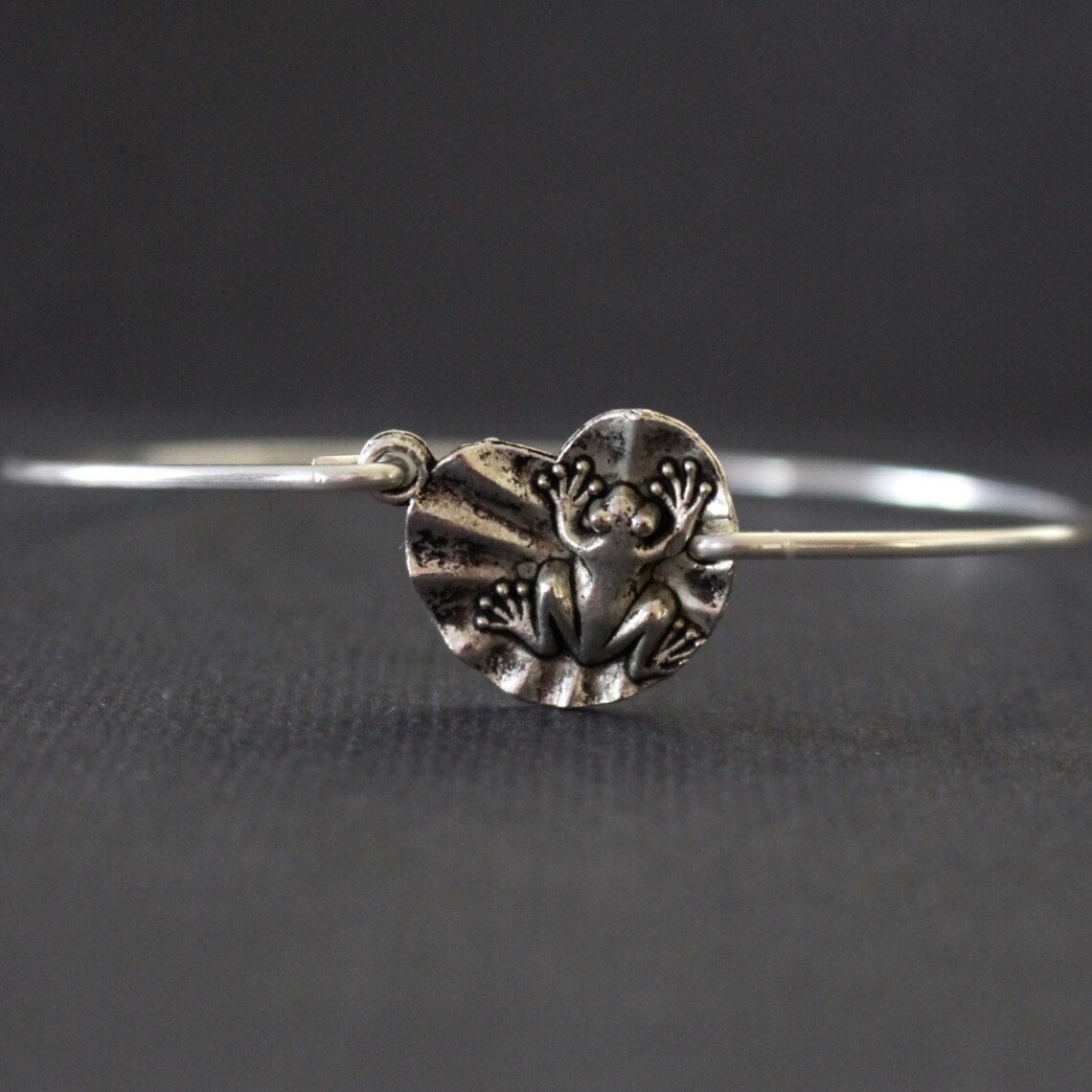 Frog on a Lily Pad Bracelet, Frog Jewelry, Gift Tree Frog Jewelry ...