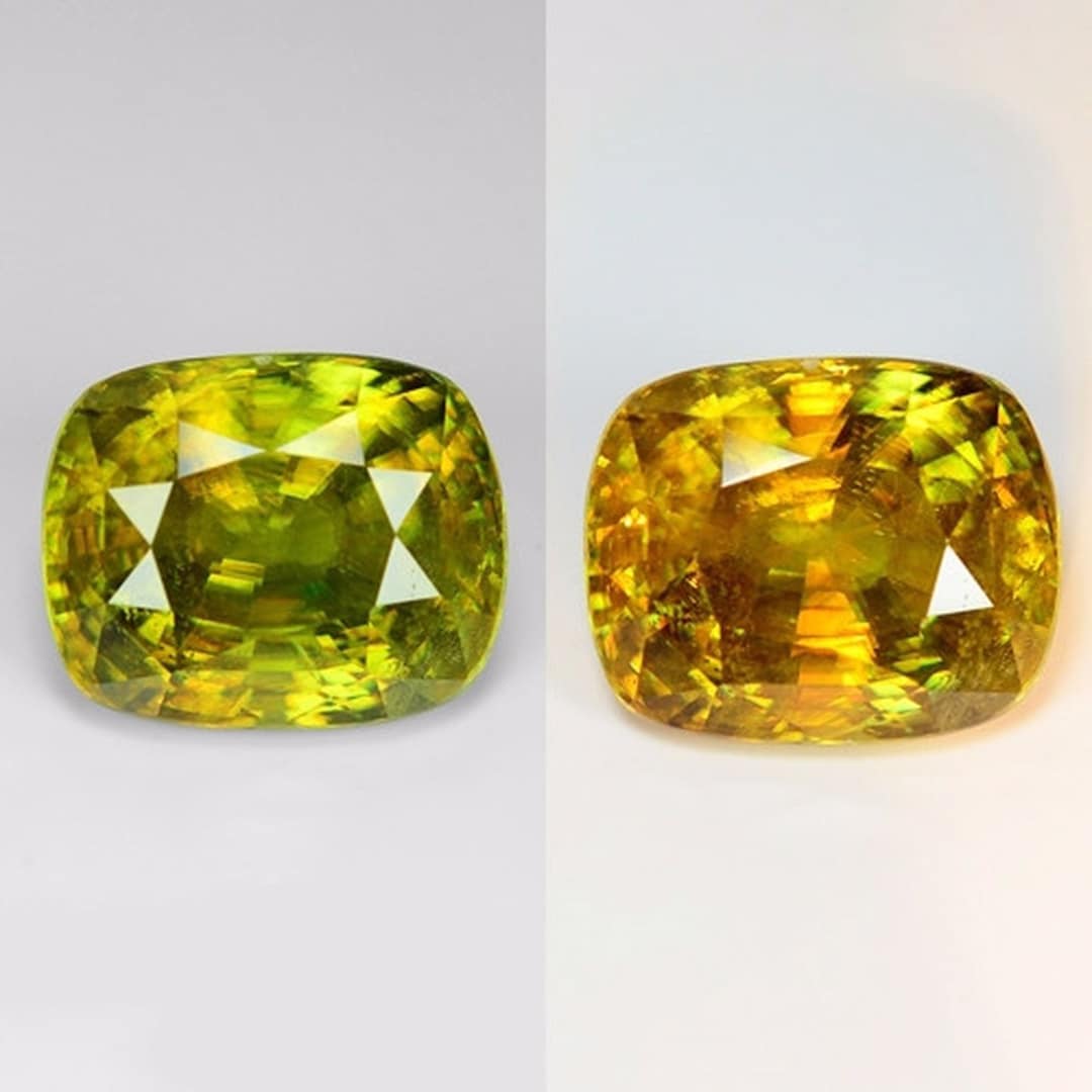 Color Change Titanite Sphene 13.20 Cts Untreated Rare Natural Gemstone ...