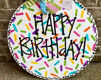 Happy Birthday Door Sign - Etsy