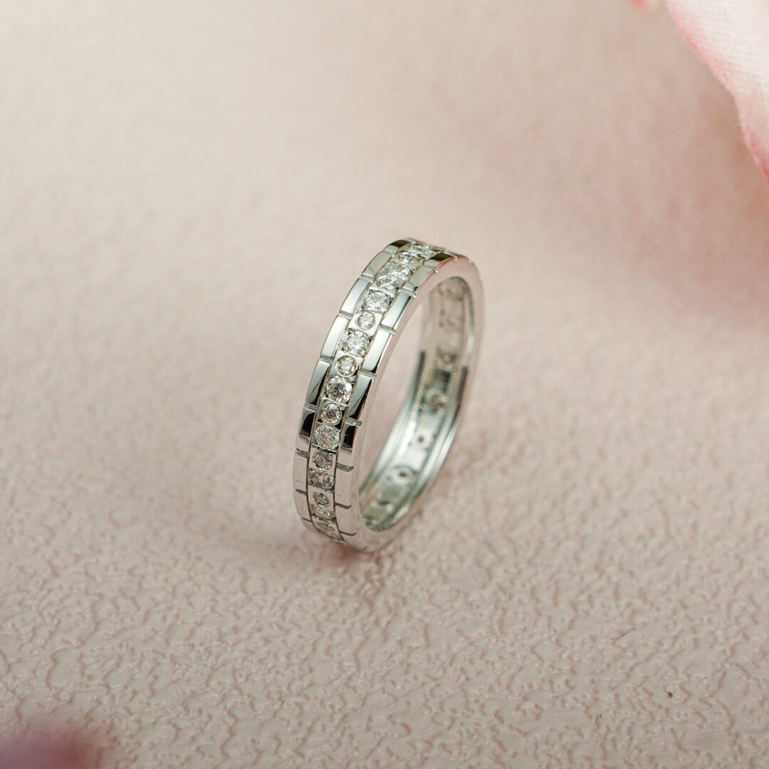 4mm Width Moissanite Ring for Men, 4mm Men's Wedding Ring, Solid Gold ...