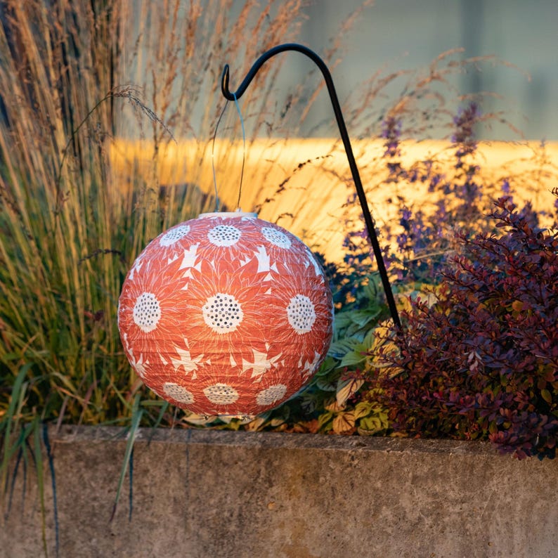 Soji Stella - Sunflower - 12" Solar Lantern - Persimmon - Etsy