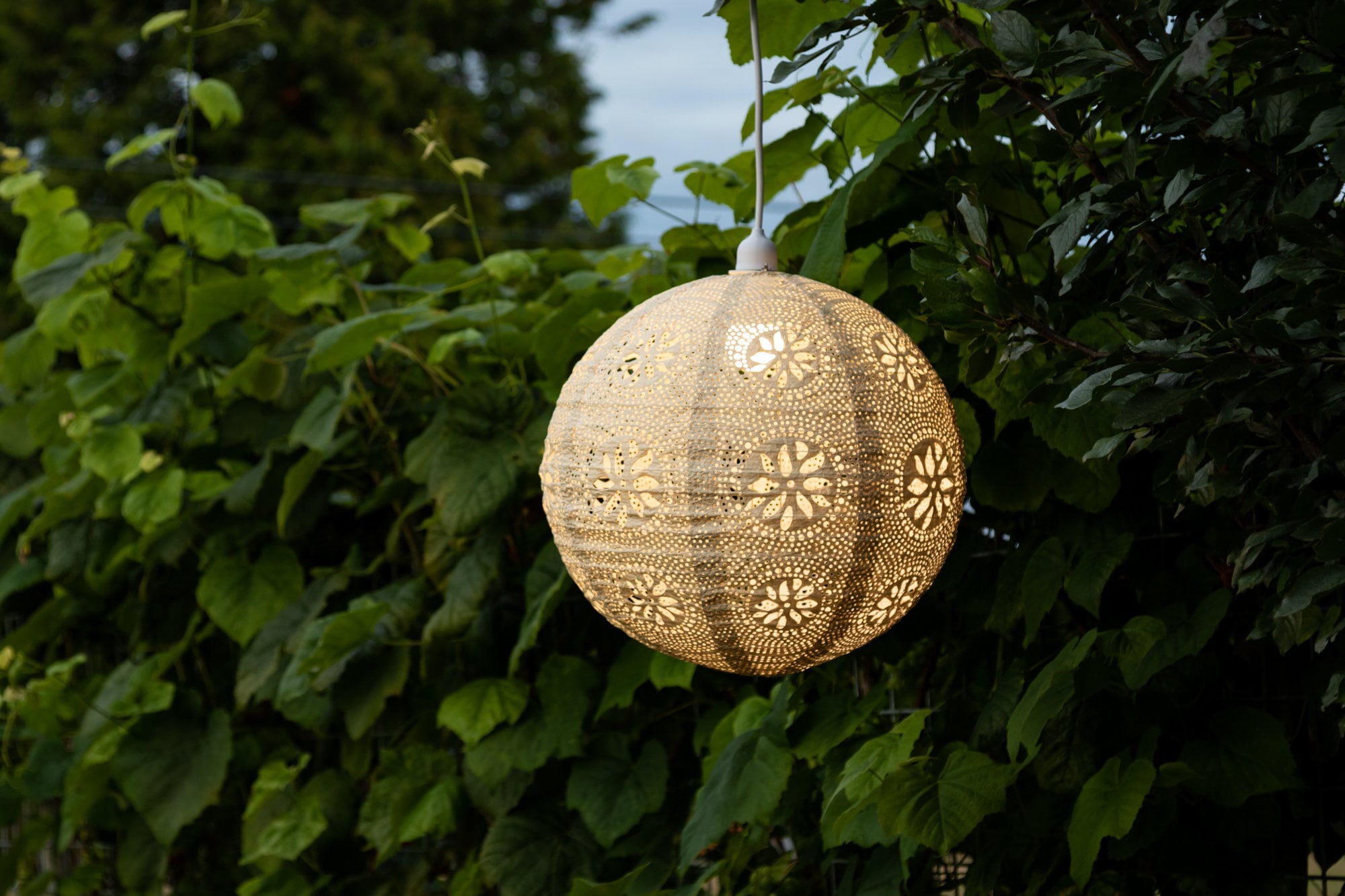 Tyvek® Fabric Pendant Lamp 18″ Indoor/outdoor - Soji Stella Nova Boho ...