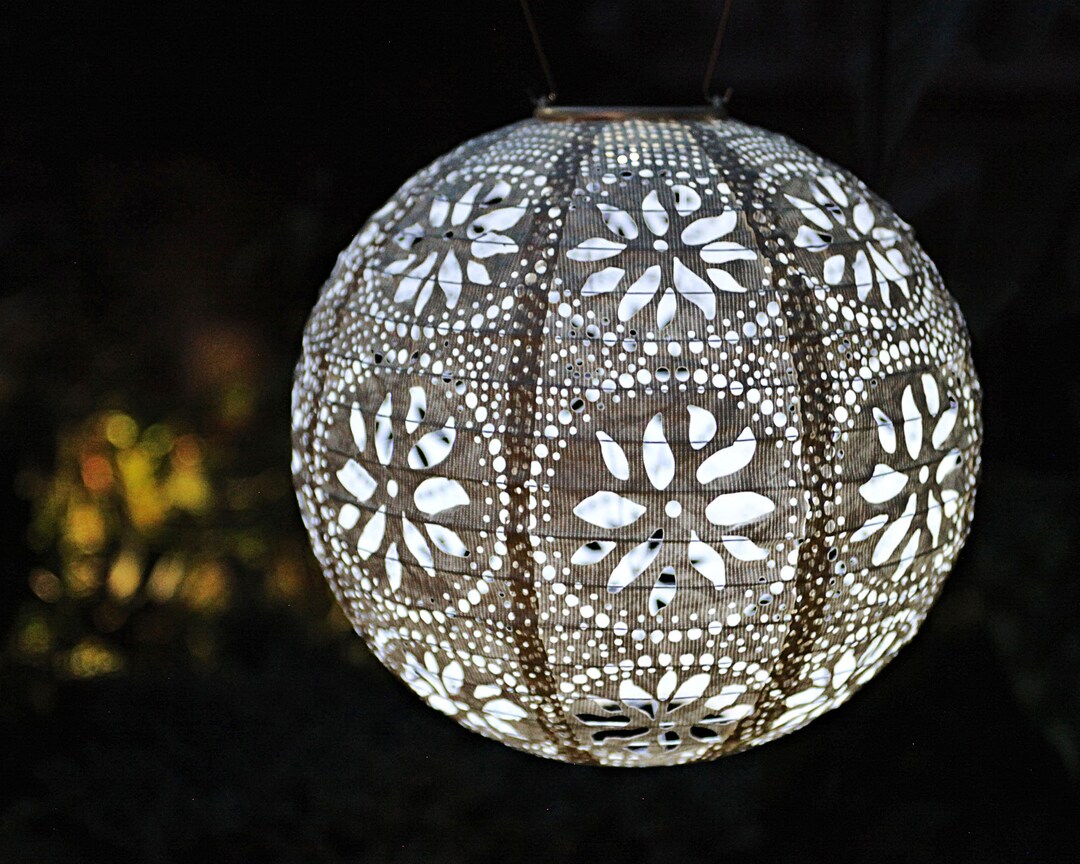 Solar Lantern 12" Hanging LED Light, Outdoor Art / Home Decor, Garden ...