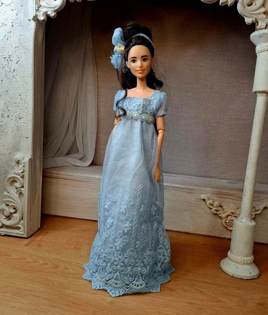 Regency Dress for Curvy and Original Barbie With Elegant Hair ...