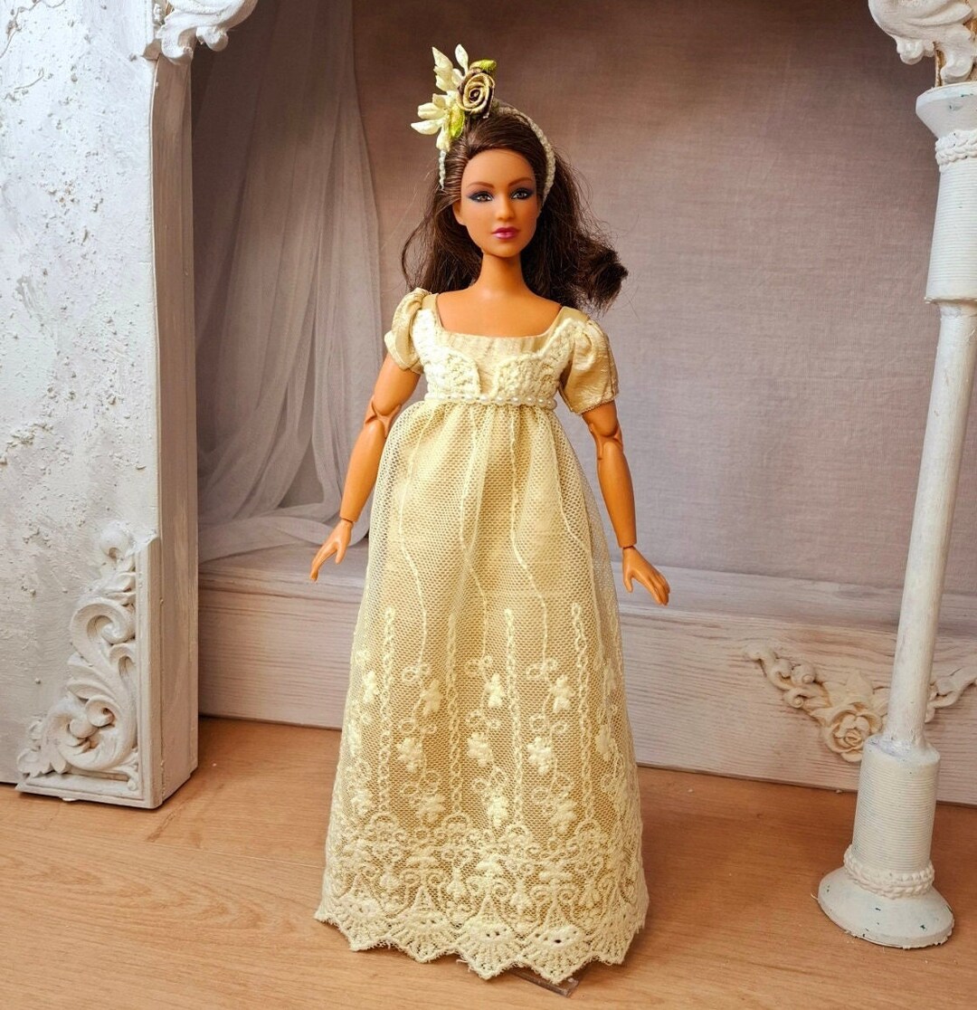 Regency Dress for Curvy and Original Barbie With Elegant Hair ...
