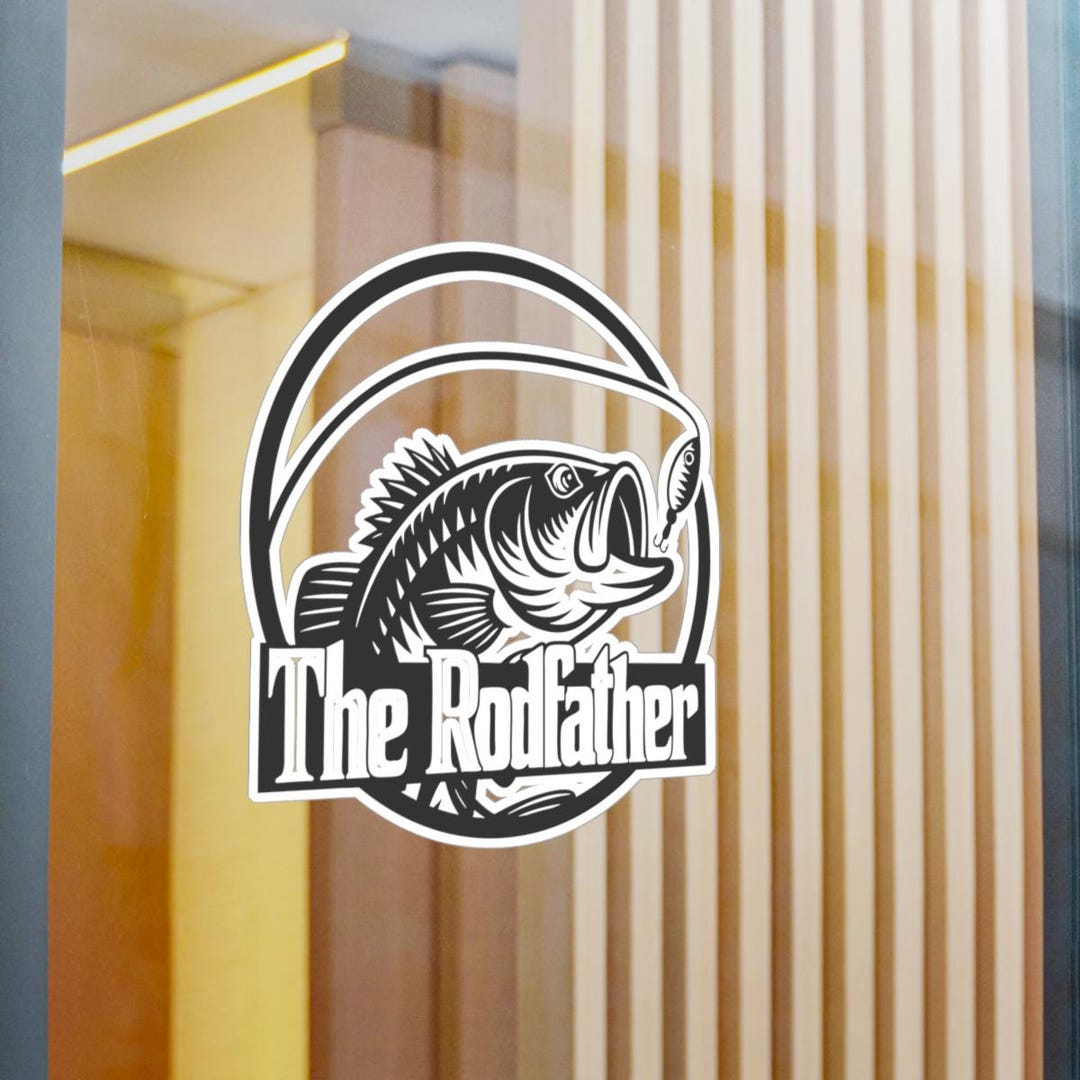 The Rodfather Fishing Sticker, Funny Fisherman Gift, Bass Fishing Decal ...