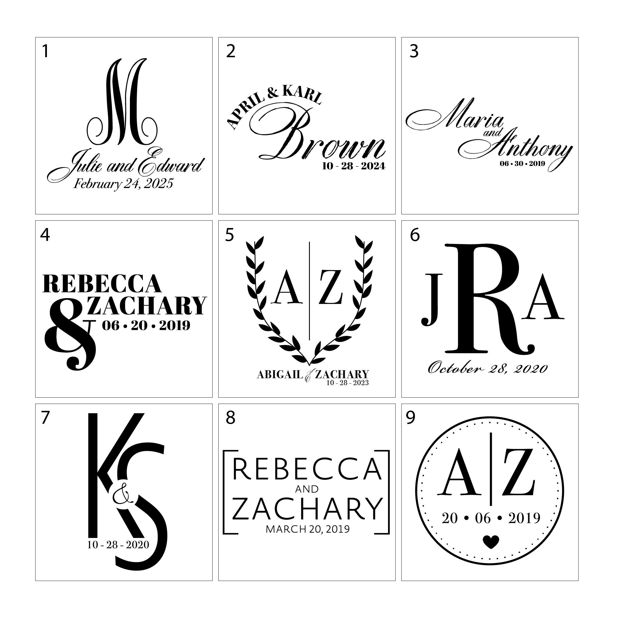 Digital Custom Personalized Gobo Monogram for Wedding, Wedding Gobo ...