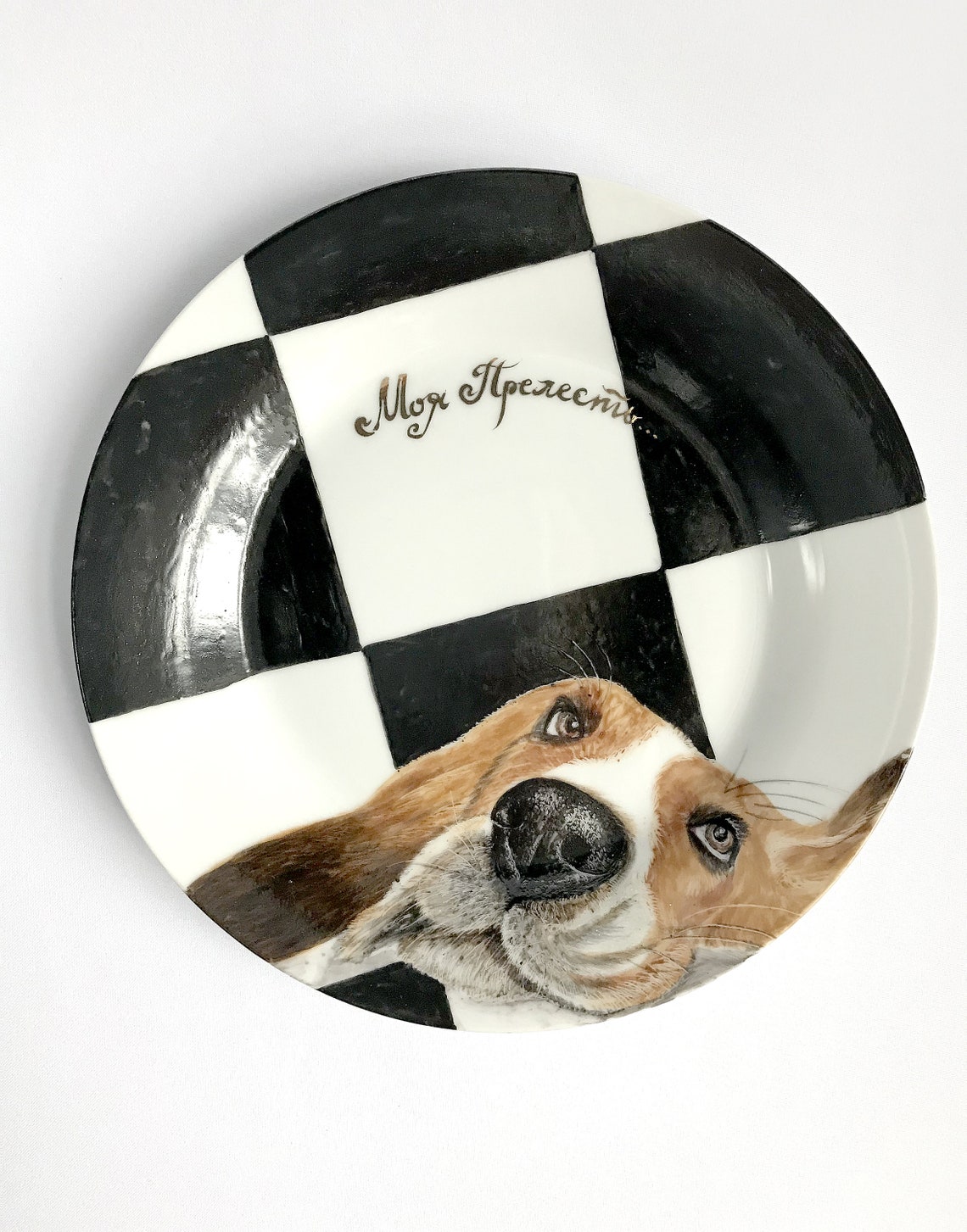 Ceramic dog portrait personalized collectible plate custom | Etsy