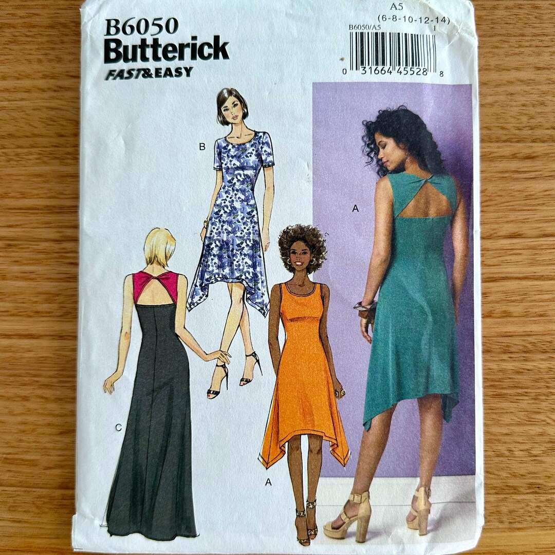 Fitted Dress Sewing Pattern * 'twisted' Feature Back * Butterick B6050 ...